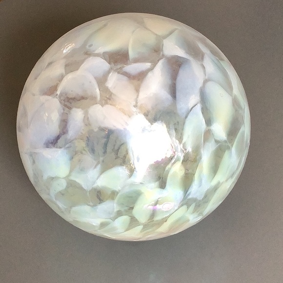 Art | White Spherical Glass Art With Ethereal Textures | Poshmark